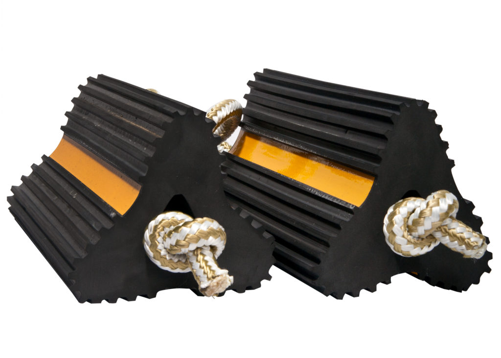 Aircraft Chock Set with Reflective Tape | Diamond Rubber Products